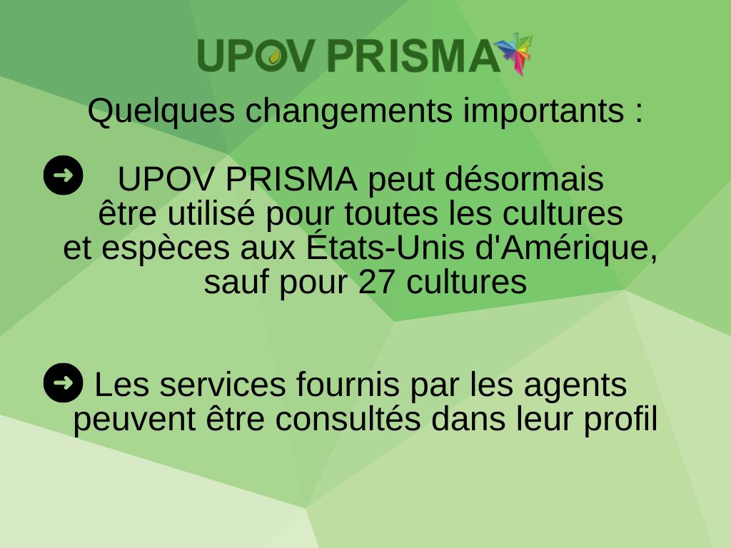 UPOV PRISMA Outil de demandes PBR